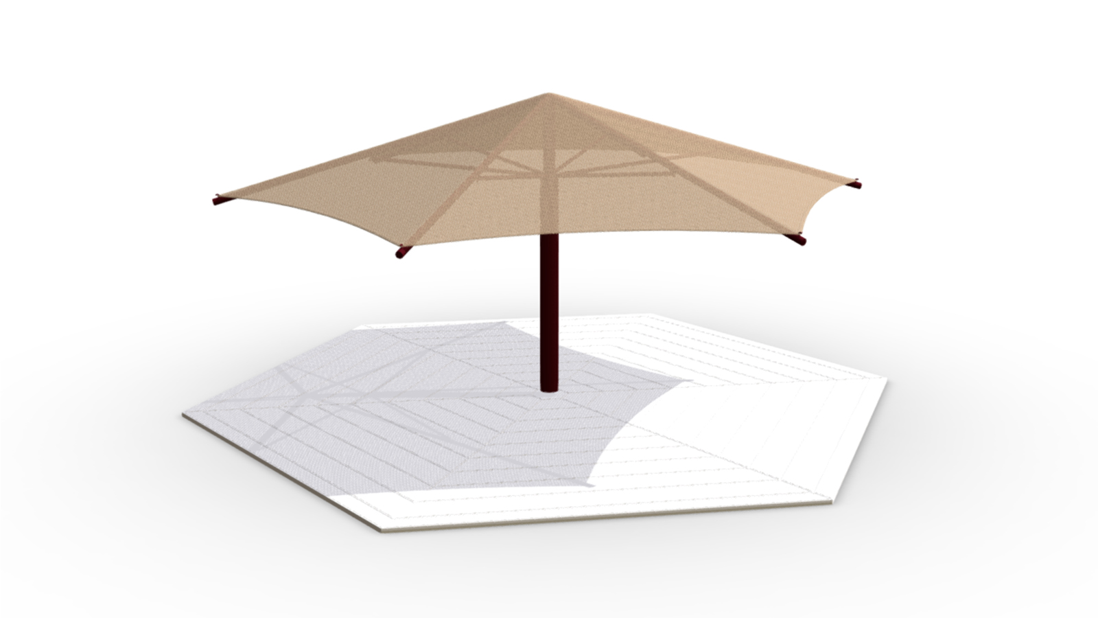 Single Post Hexagon Umbrella